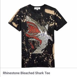 Reason | Shirts | Reason Mens Rhinestone Black Shark Tee | Poshmark